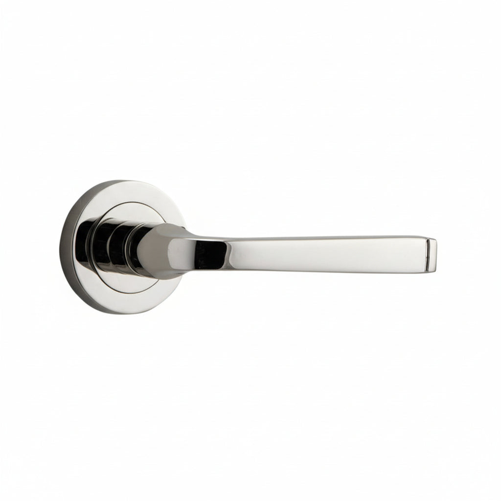 Iver Annecy Round Rose Lever Set | Premium Door Hardware – Lockmart